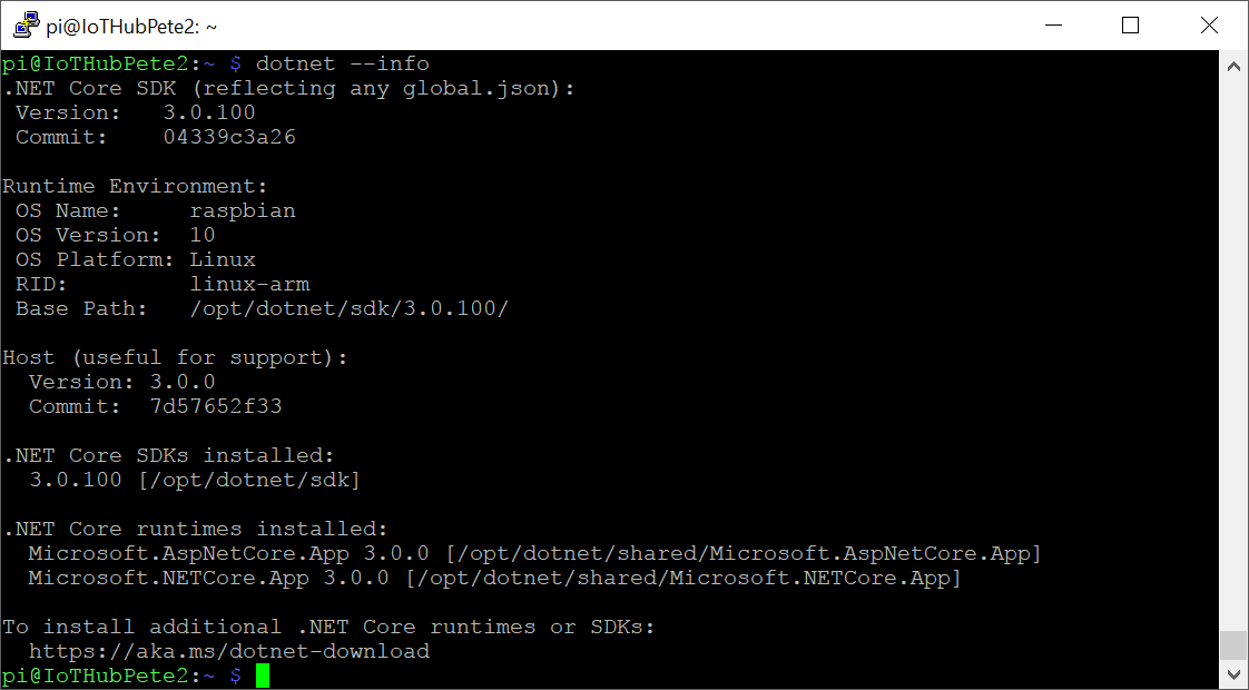 Explorations in Dot Net Core 3 for Raspberry Pi - Part 1 - Installation and Hello World - Pete Codes
