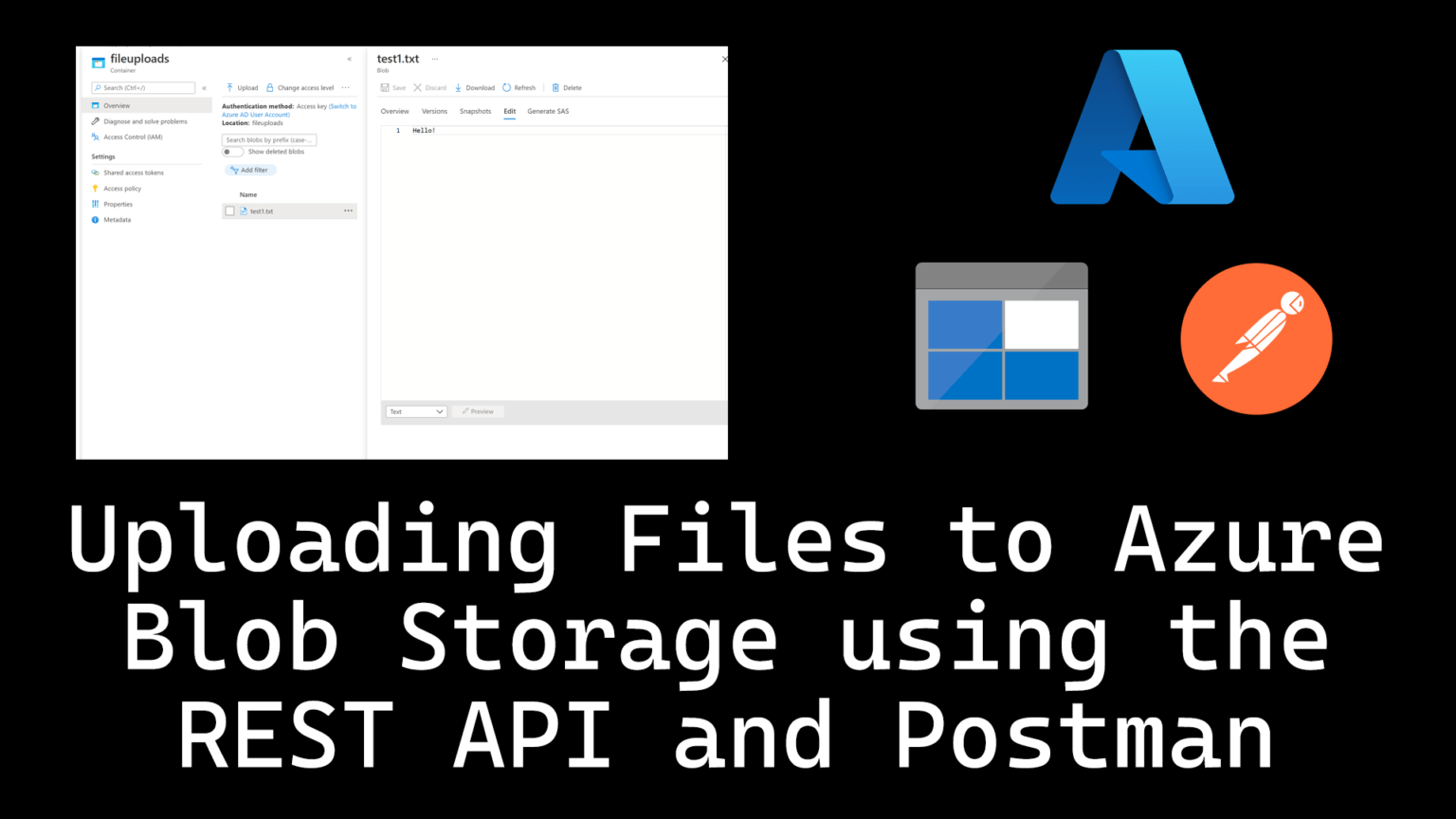Uploading Files To Azure Blob Storage Using The Rest Api And Postman 5792